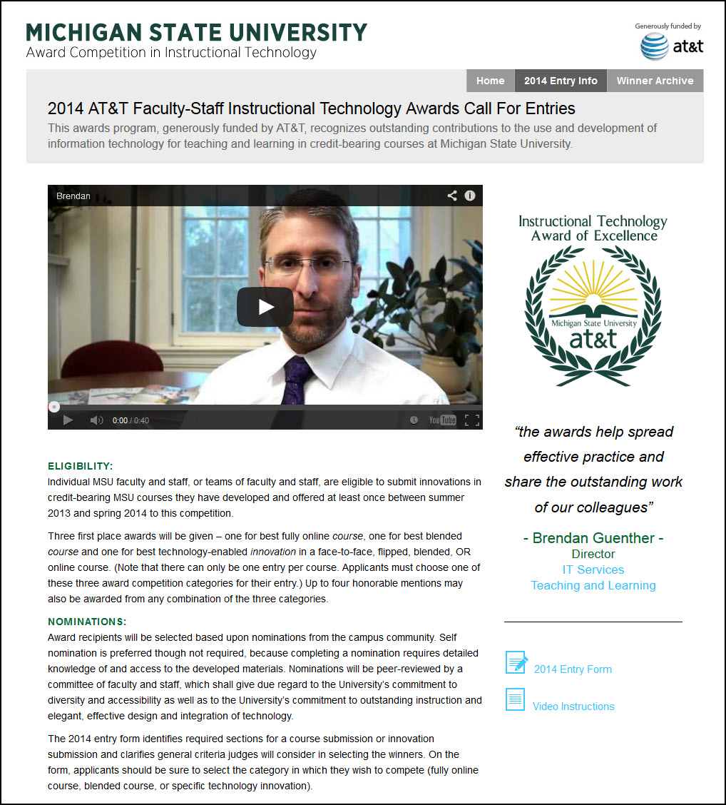 Technology at MSU - MSU Faculty-Staff Instructional Tech Award entries ...