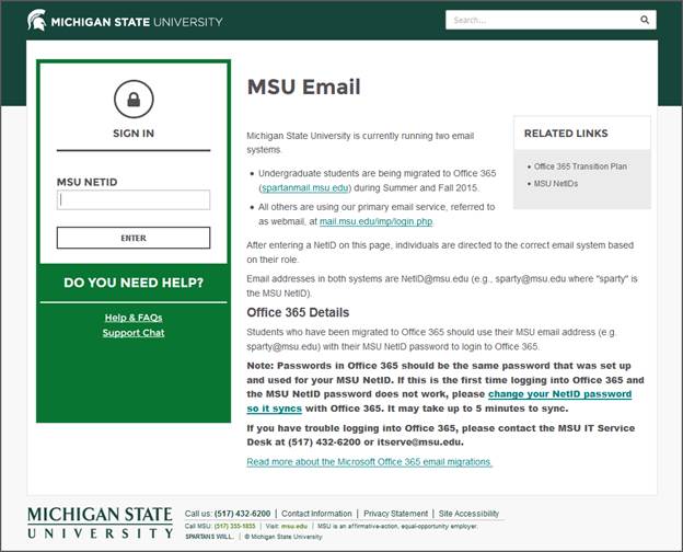 Technology at MSU - Microsoft Office 365 Email Migrations | Michigan ...