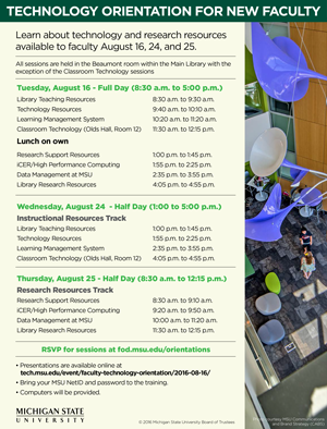 Technology at MSU - Technology Orientation for New Faculty | Michigan ...